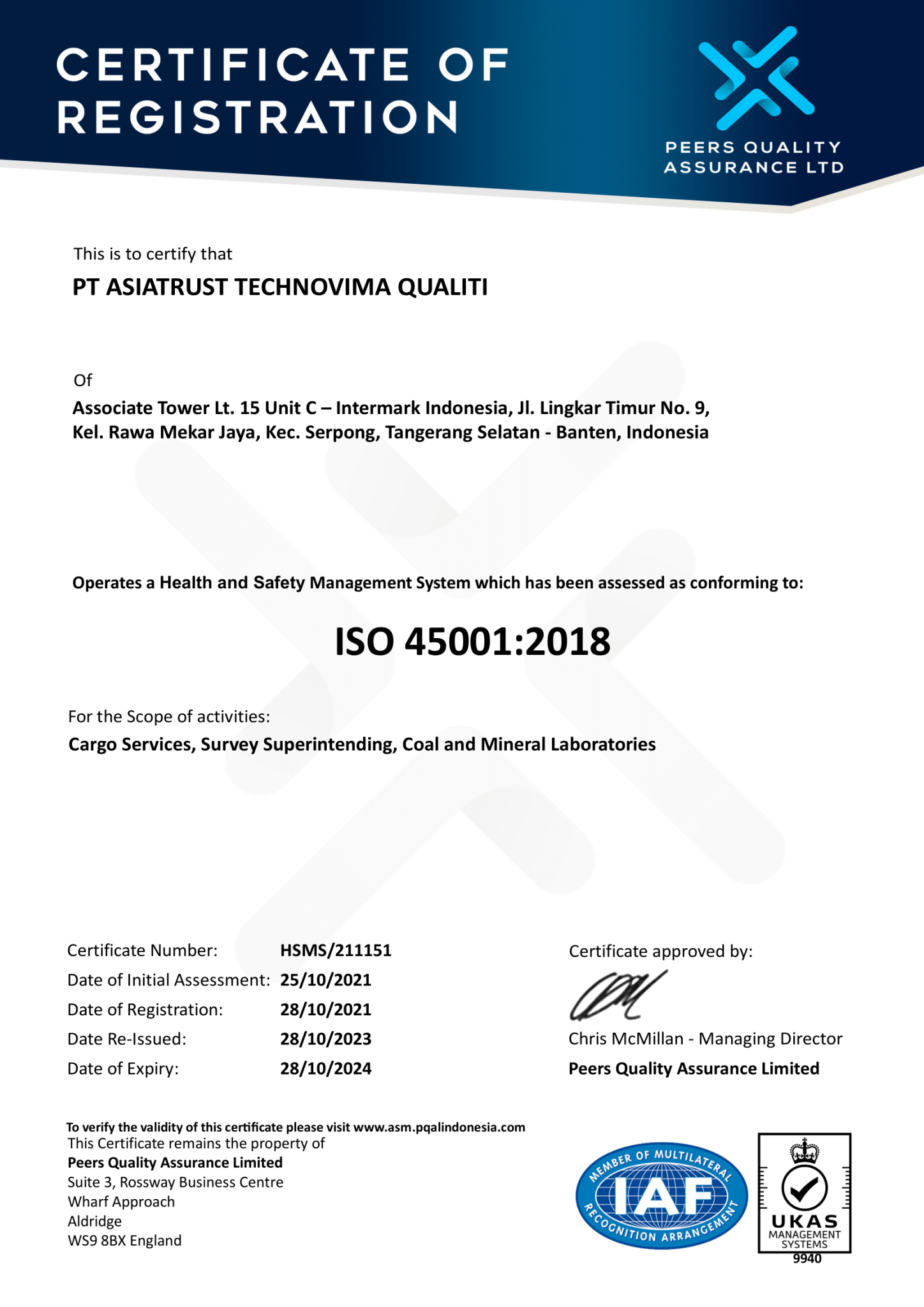 Branch Office Java - PT. Asiatrust Technovima Qualiti